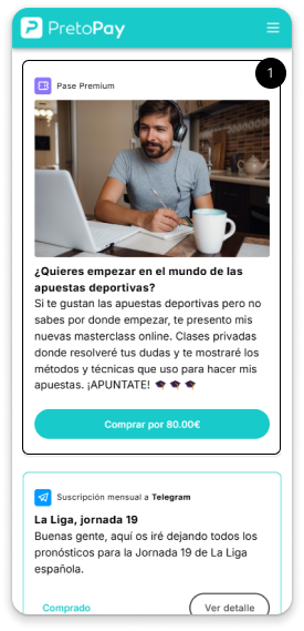 Tutorial Compra Producto Pase Premium - Pretopay